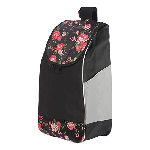 Shopping Cart Replacement Bag - 39L Trolley Replacement Bag, Portable Waterproof Oxford Cloth Trolly Bag Shopping, Folding Shopping Hand Cart Replacement Bag L35X W20X H35cm (Color : Black, Size : 1