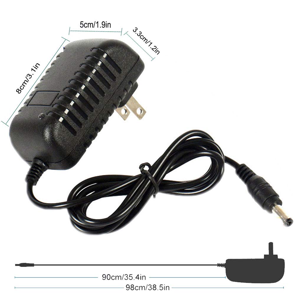 DC 12V 2A Power Supply AC DC Power Adapter with 10 Tips, DC in 12V 2A Power Cord,AC 100-240v, 50/60HZ, 5.5x2.5mm DC Output Jack,12V2a Adapter Converter Transformer