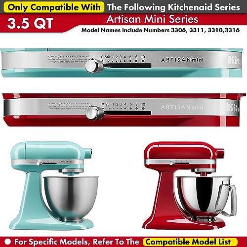Spiral Dough Hook Replacement for KitchenAid 3.5 Qt. Tilt-Head Stand Mixers/Polished 18/8 Stainless Steel Accessories/No coating/Dishwasher Safe/Compatible for KSM3311/3316/ Artisan Mini Series