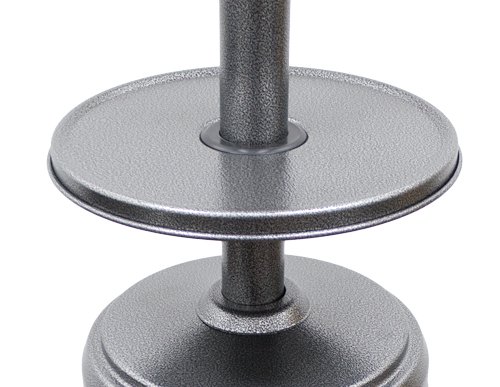Hiland HLDS01-CB 48,000 BTU Propane Patio Heater w/Wheels and Table, Large, Hammered Silver