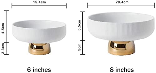 Fruit Bowl White Ceramic Plate Fruit Bowl With Stand Fruit Basket Decorative Fruit Plate Can Hold Cheese, Candies, Snacks Kitchen Gadgets (Size : 9inch)
