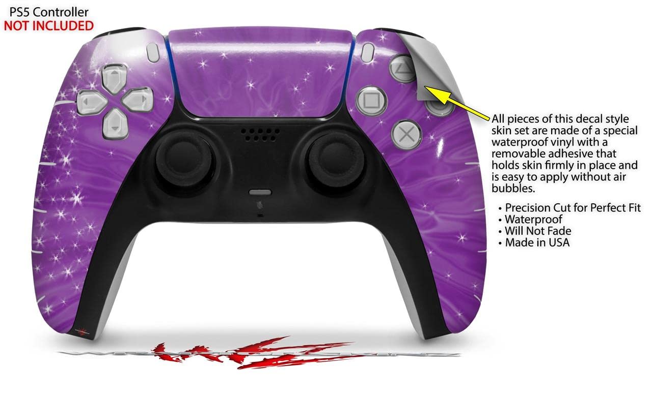 WraptorSkinz Skin Wrap compatible with Sony PS5 DualSense Controller Stardust Purple (CONTROLLER NOT INCLUDED)
