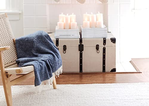 Lands Downunder All-Season, Luxury Hydrangea Herringbone Throw – Soft Woven Throw with Decorative Fringe – Made in Italy – 51”W x 67”L - Over 70 Colors - Perfect for Gifting