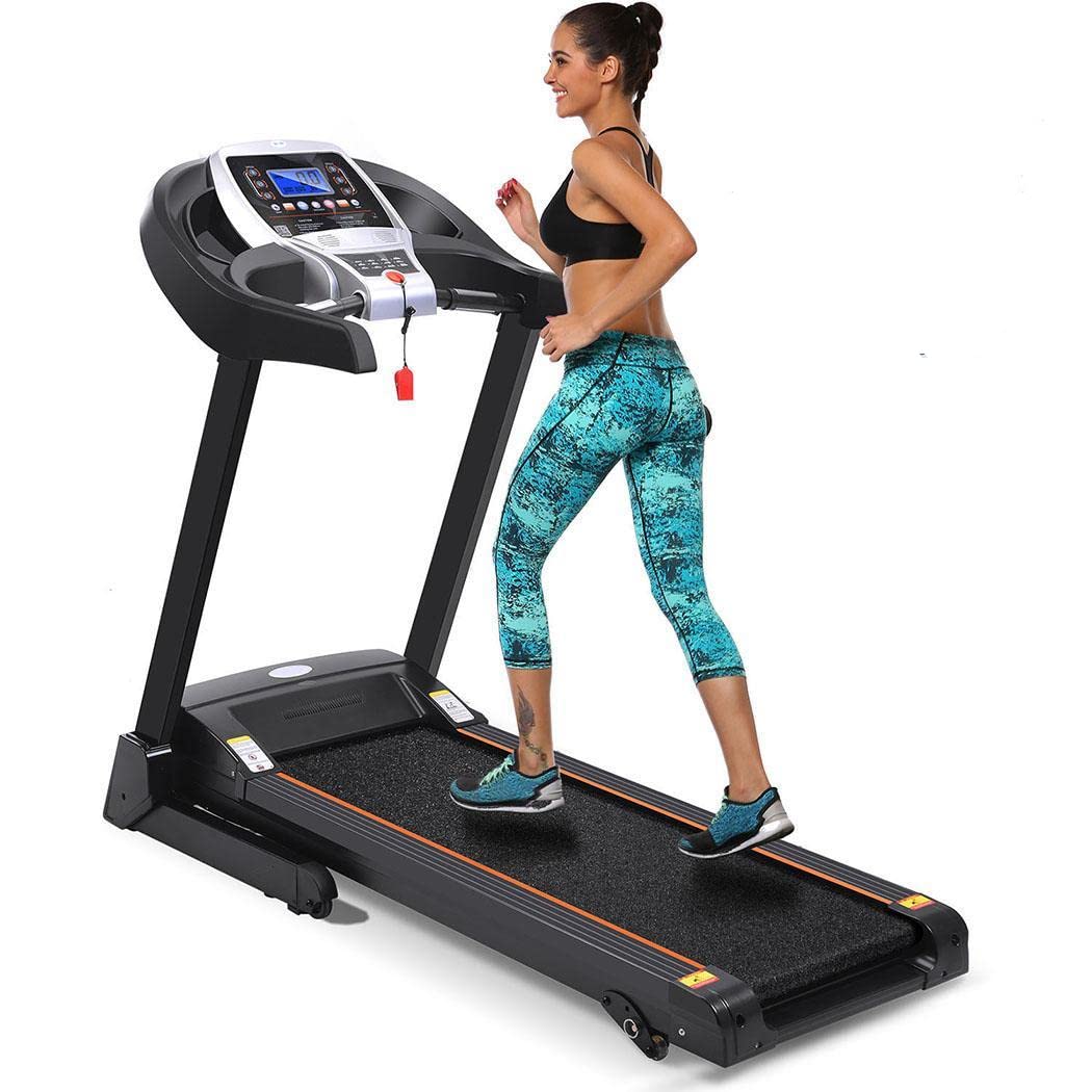 Electric Treadmill with Manual Incline, Treadmill with Long Wide Running Belt, 300 lbs Weight Capacity