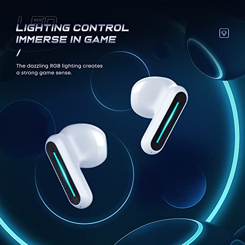 Langsdom Wireless Earbuds, Delta ENC Talking Noise Reduction Headphones, Bluetooth 5.3 with Ultra-Low Latency, Dual Modes for Gaming or Music, Great Sound for Rock Playing Phone Games Sports