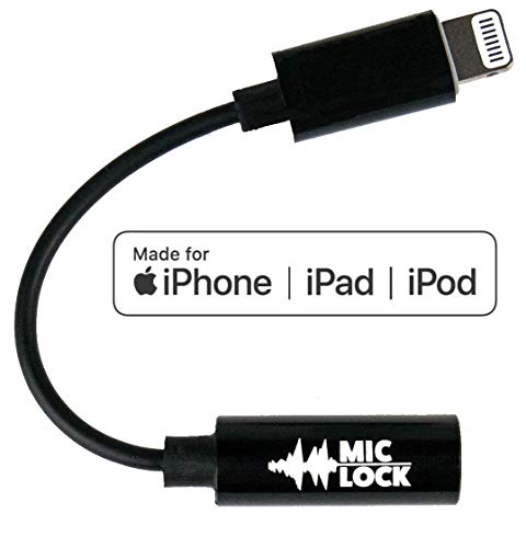 Mic-Lock Lightning with Sound Pass - Audio and Data Security Privacy Protector - Lightning to 3.5mm Headphone Adapter (Single Pack)