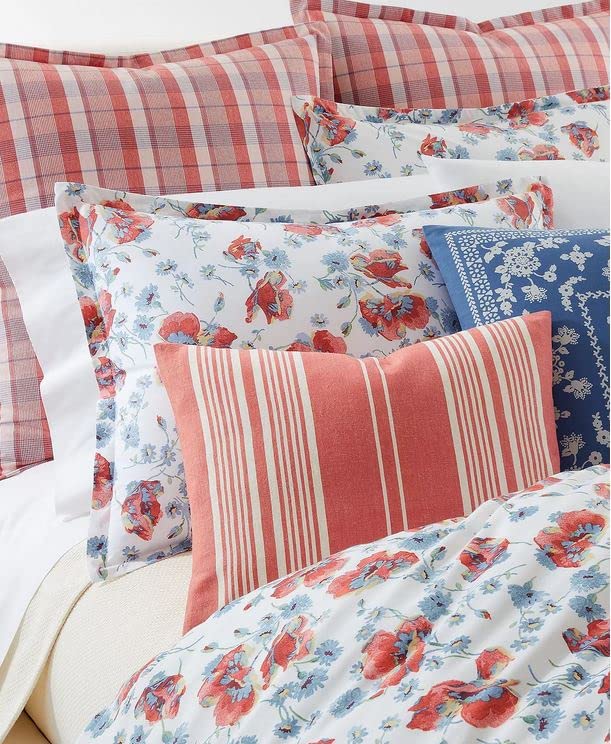 Lauren Ralph Lauren Kylah Blue Red Floral King 3 pc Duvet Cover Set Shams