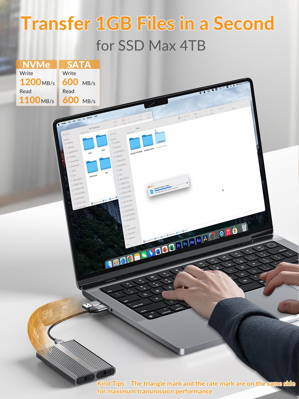 iDsonix Dual-Bay M.2 NVME , SATA PCIe SSD Enclosure Adapter up to 10Gbps, USB 3.1 Gen 2 to NVME, SATA PCIe M-Key M+B-Key 2242/2260/2280 External Hard Drive Enclosure, Support UASP