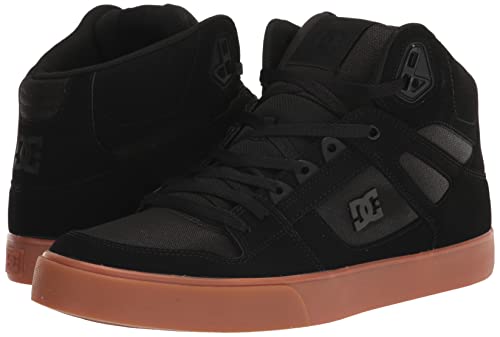 DC Men's Pure High Top Wc Skate Shoes Casual Sneakers, Black/Gum, 11