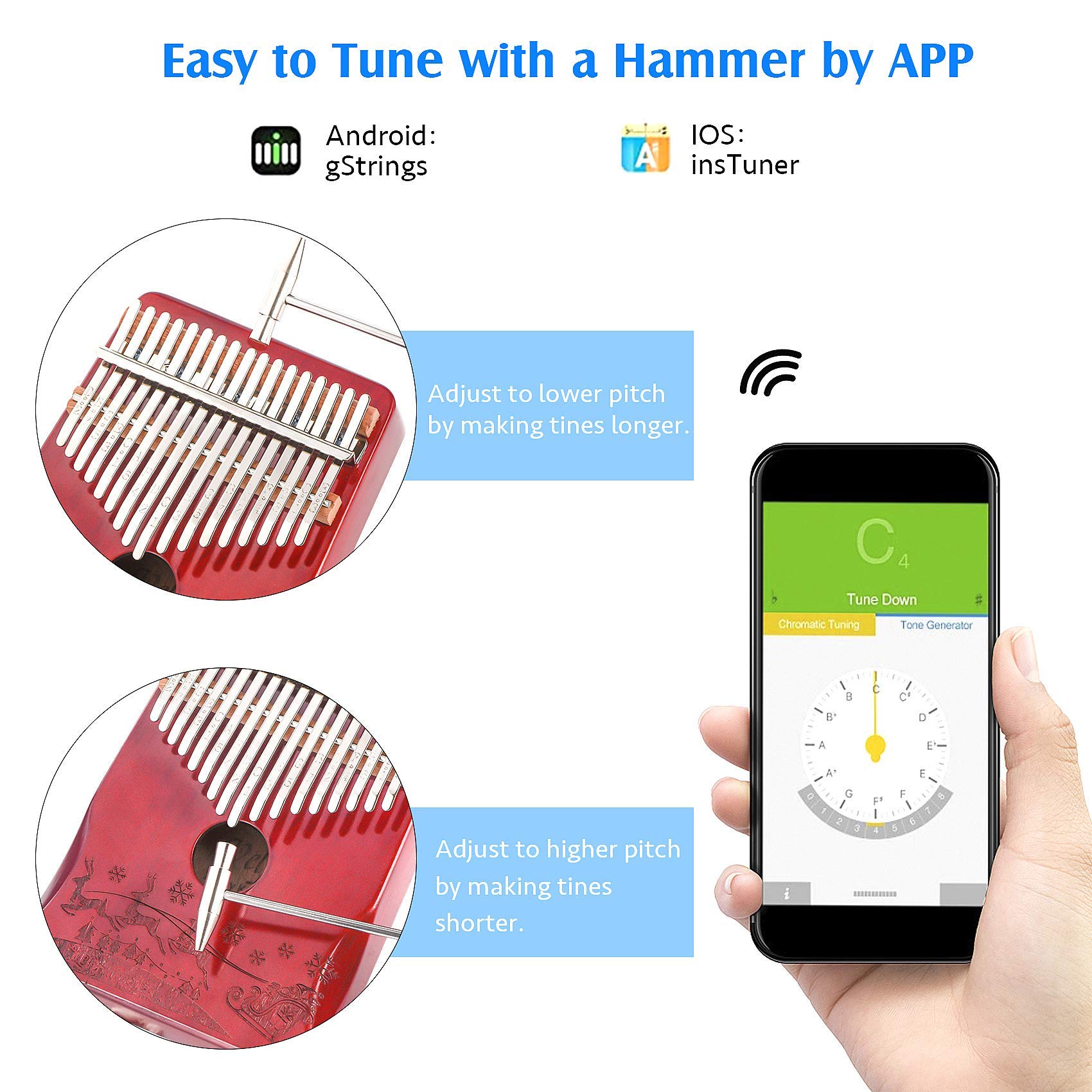 Velje 17 Keys Thumb Piano with Waterproof Protective Box, Portable Mahogany Kalimba with Hand-Rest Design, Perfect Gifts for Kids, Adult/Beginners