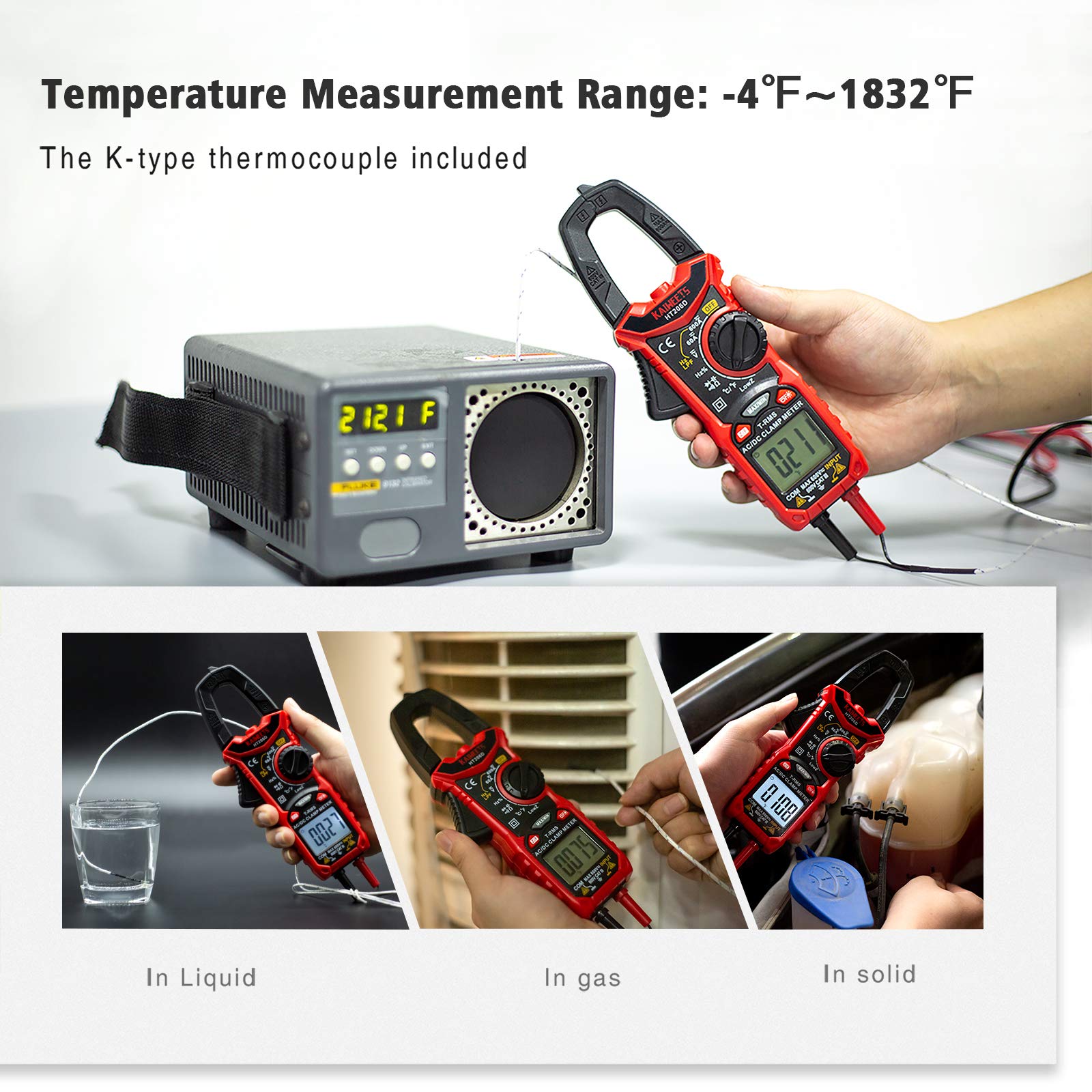 KAIWEETS HT118E Digital Multimeter and HT206D Clamp Meter
