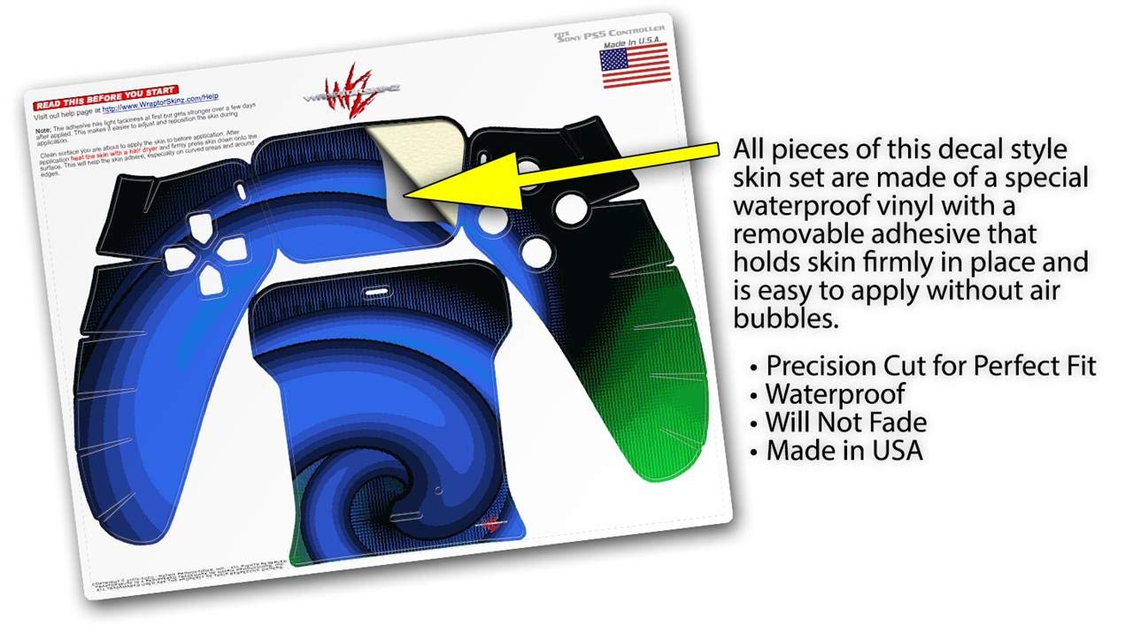 WraptorSkinz Skin Wrap compatible with Sony PS5 DualSense Controller Alecias Swirl 01 Blue (CONTROLLER NOT INCLUDED)