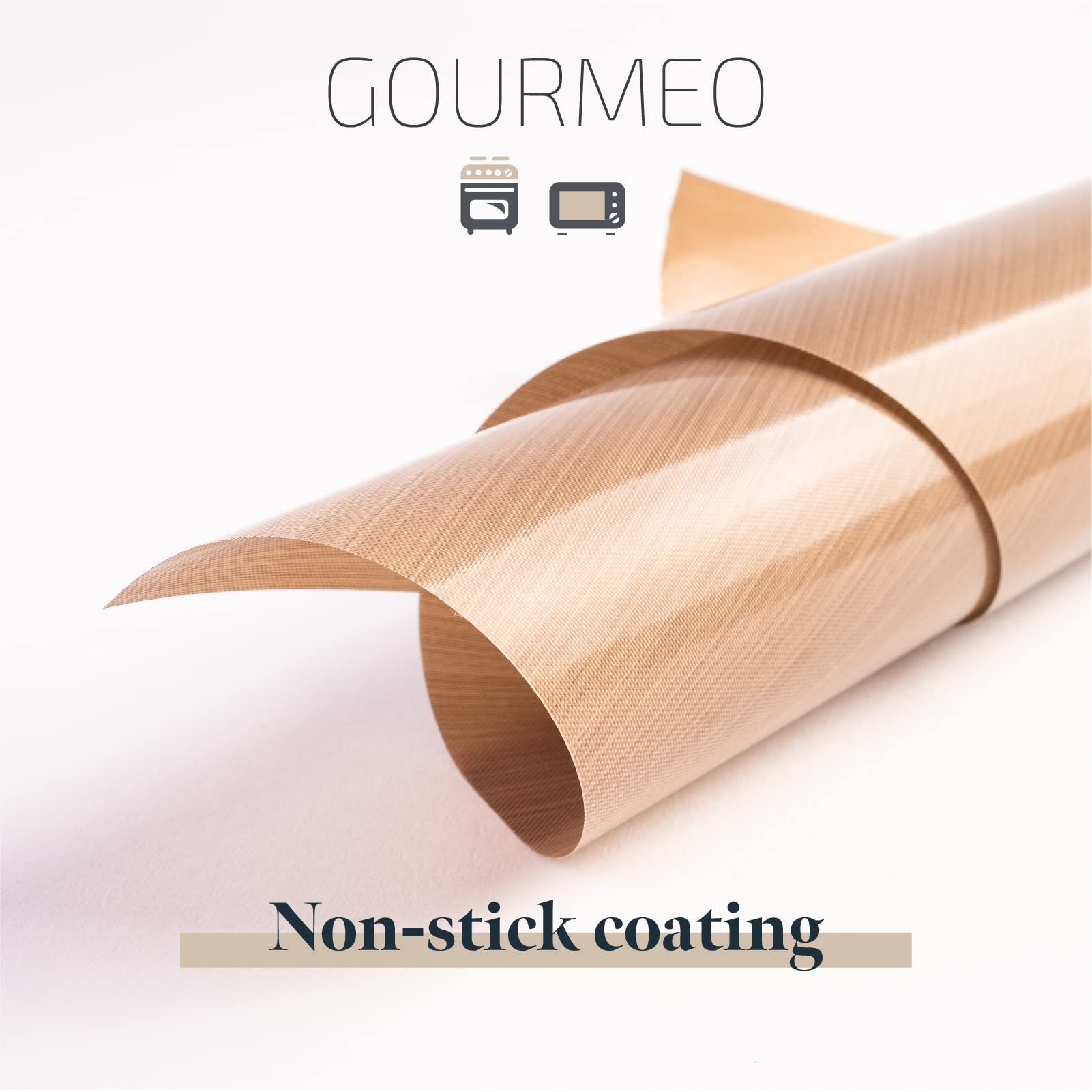 GOURMEO Nonstick Baking Sheets for Baking Accessories - Set of 3 Heat-Resistant & Reusable Baking Sheet Liners for Kitchen Essentials - 12.5 x 18 inch Dishwasher Friendly Mat Set
