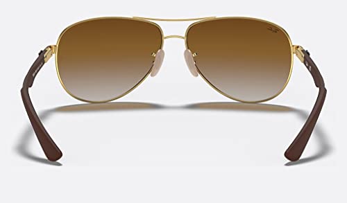 Ray-Ban RB8313 CARBON FIBRE 001/51 58M Arista/Brown Gradient Sunglasses For Men For Women + BUNDLE with Designer iWear Care Kit