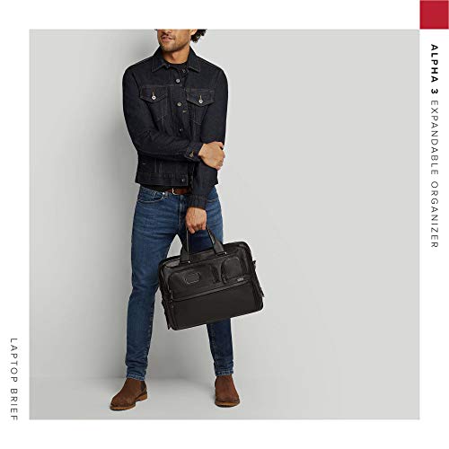 TUMI Alpha 3 Expandable Organizer Laptop Briefcase - 15-Inch Computer Bag for Men and Women - Anthracite