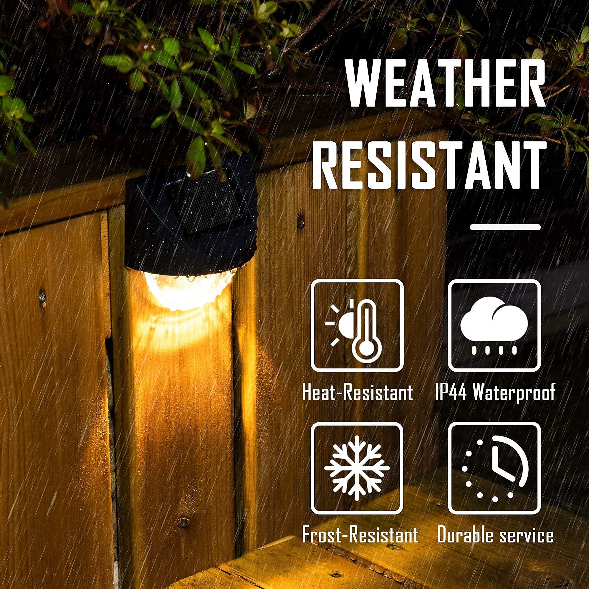 GIGALUMI Solar Fence Lights, 12 Pack Waterproof Solar LED Outdoor Wall Lighting for Deck Steps Patio Walkway Garden(Warm White)