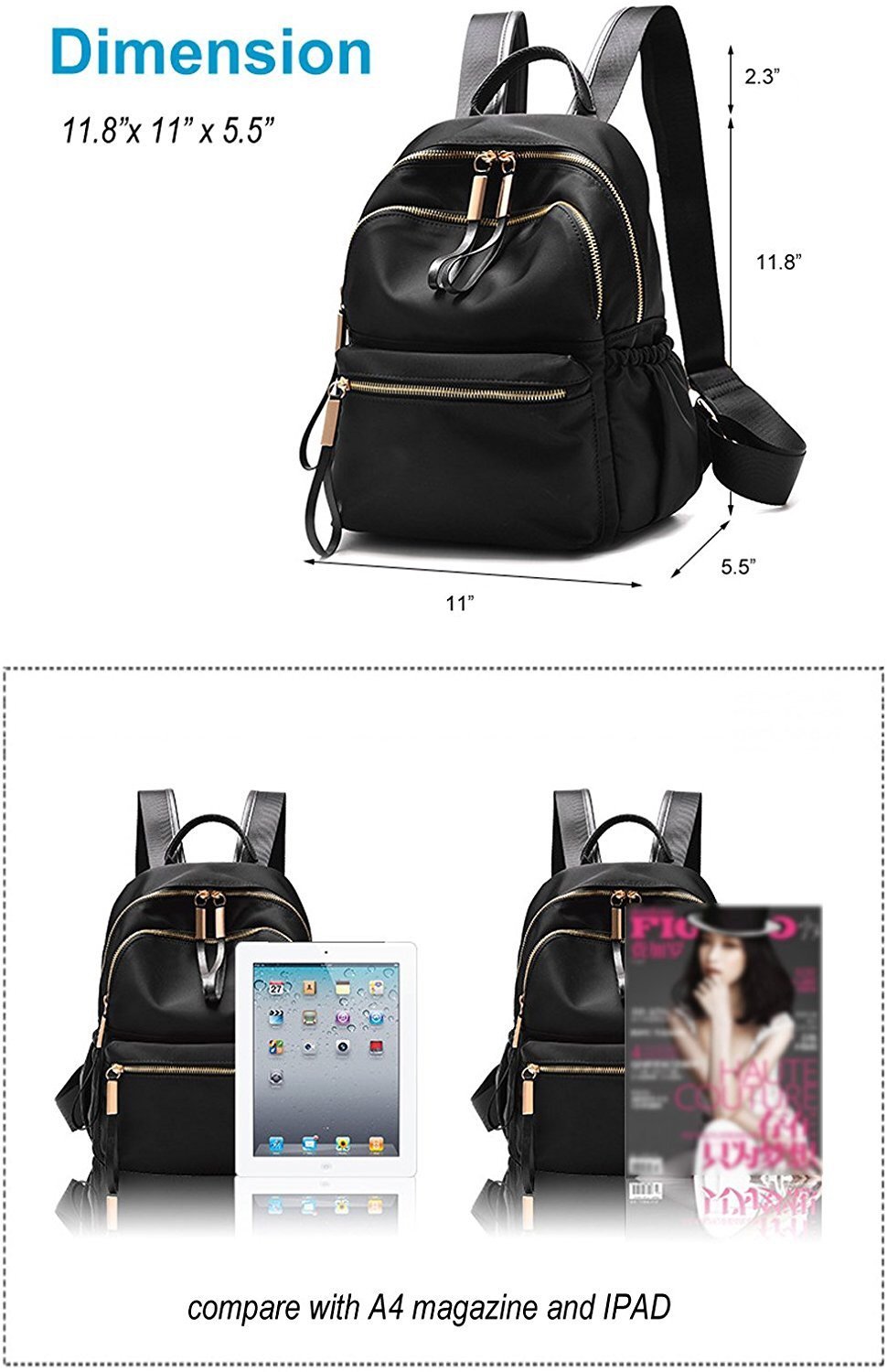 Women Backpack Purse lightweight Backpack Nylon Waterproof Daypack Casual Travel Backpack School bag for Women Girls