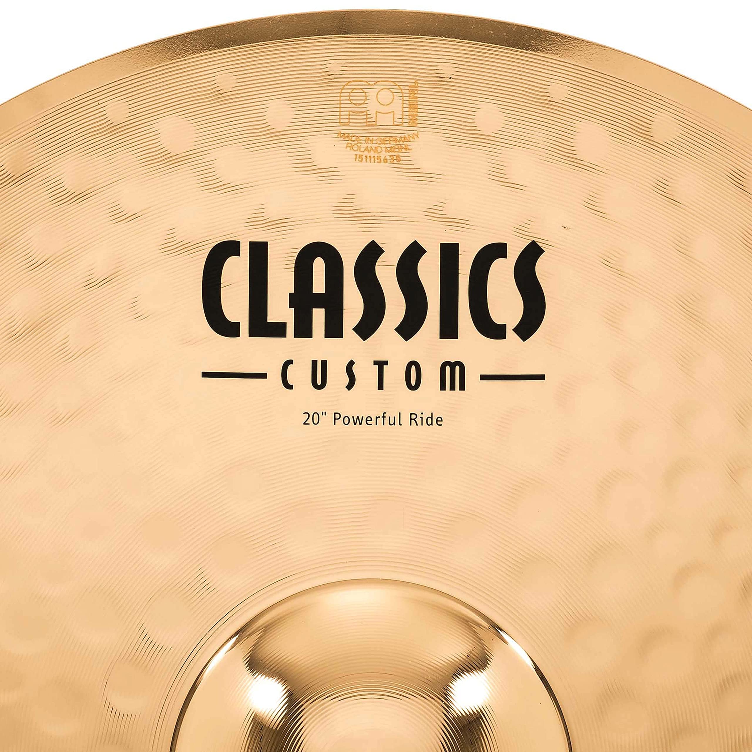 Meinl 20" Powerful Ride Cymbal - Classics Custom Brilliant - Made in Germany, 2-YEAR WARRANTY (CC20PR-B)