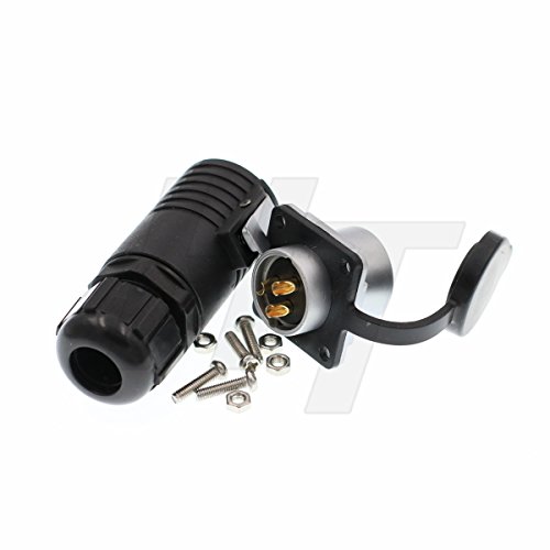 HangTon LP20 3 Pin 30 Amp Power Connector Female Cable Plug Panel Male Socket Waterproof Electrical Gold Plated Connector