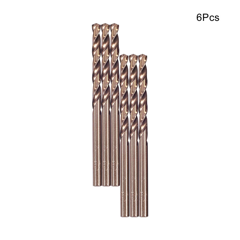 Heyiarbeit 6pcs 4.2mm Twist Drill with Titanium Coated High Speed Steel Bit HSS CO for Steel,Copper,Aluminum Alloy