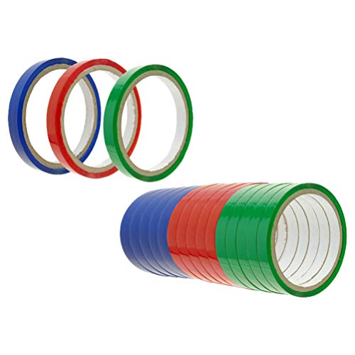 Wakauto 18 Pcs 12mm Poly Bag Sealing Tape Freezer Ice Food Bags Colorful Sealing Tape Bag Sealer Machine Tape Roll for Home Shop