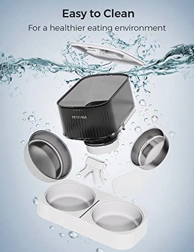PETVIAGA Automatic Cat Feeders for 2 Cats, WiFi Cat Feeder with Lock Lid, 2-Way Splitter & Dual Bowls, Auto Pet Feeder for 2 Dogs with APP Control 1-6 Mealtimes, 20 Portions Control & Remote Feeding