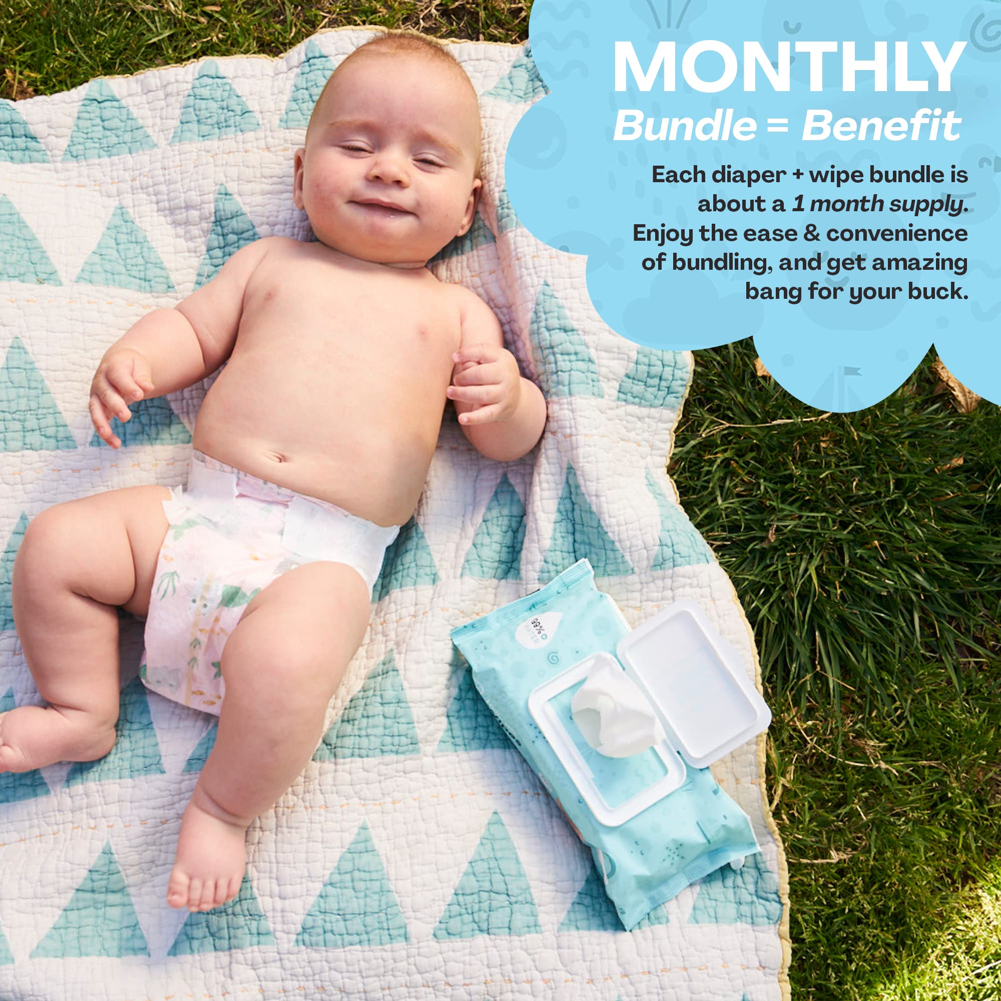 Hello Bello Diapers and Wipes Bundle for Babies | Size 6 | Boy Building Blocks Pattern, 72 Count (4 Packs of 18) | Wipes, Unscented, 180 Count (3 Packs of 60) | 252 Count