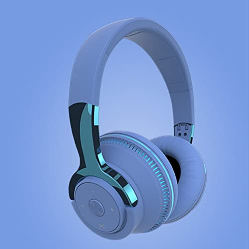 Lovskoo Bluetooth Headphones Over-Ear, Adjustable Wireless Headset with Mic, Noise Cancelling Headphones, Lightweight Head-Mounted Wireless Headphones with Deep Bass, Hi-Res Audio, Cool Stuff (Navy)
