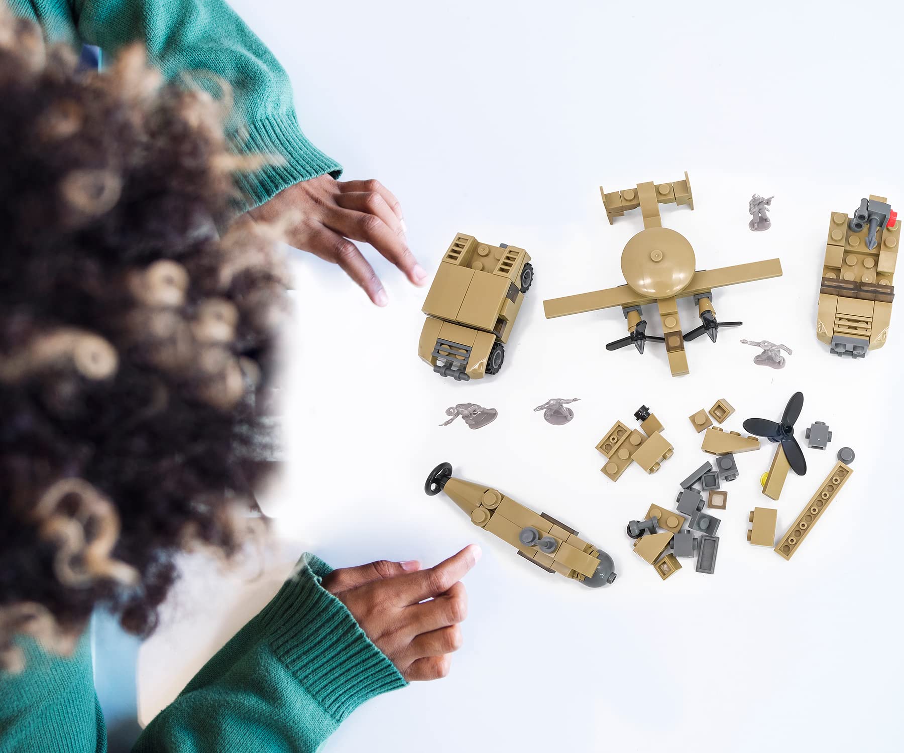 WW2 Army Building Blocks Toys Set Compatible with Lego, Create a German Dora Cannon or 16 Small Military Vehicles, with 20 Toy Soldiers, for Boys Kids Age 6 7 8 Year Old