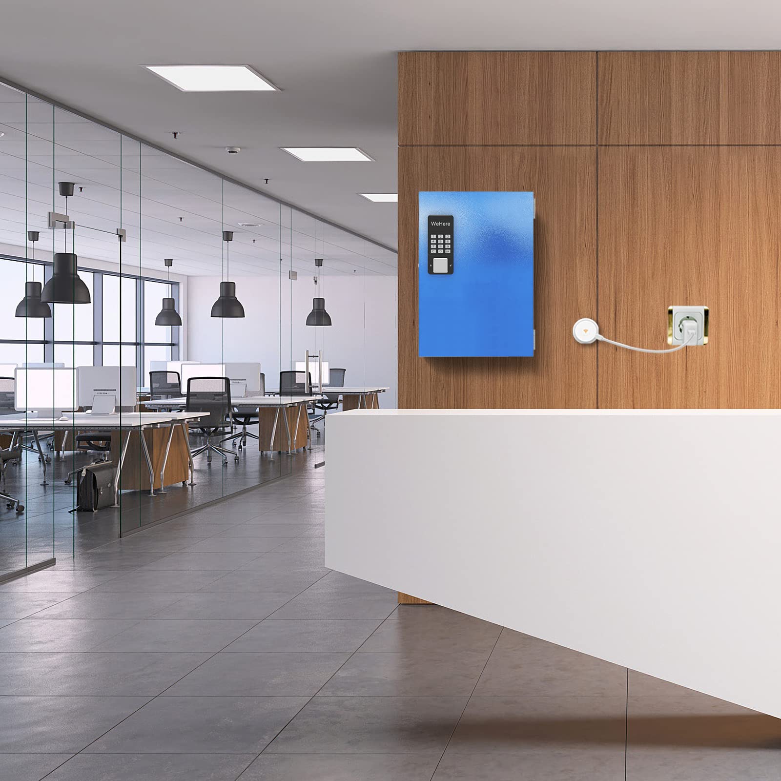WeHere Wi-Fi Bridge (W100) & Door Sensor Suitable Smart Key Box & Smart Parcel Box,Record Door Opening/Closing Status