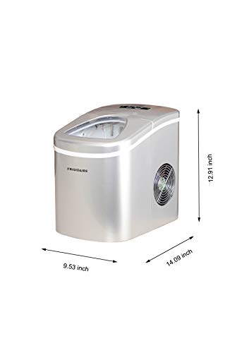 Frigidaire EFIC118-SILVER-KL Ice Maker Machine, Compact Countertop, Silver Medium