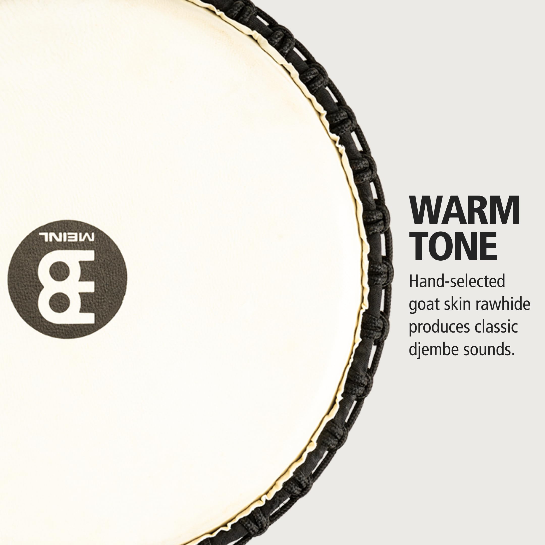 Meinl Percussion ADJ2-L+BAG African Style Rope Tuned 12-Inch Wood Djembe with Bag, Brown