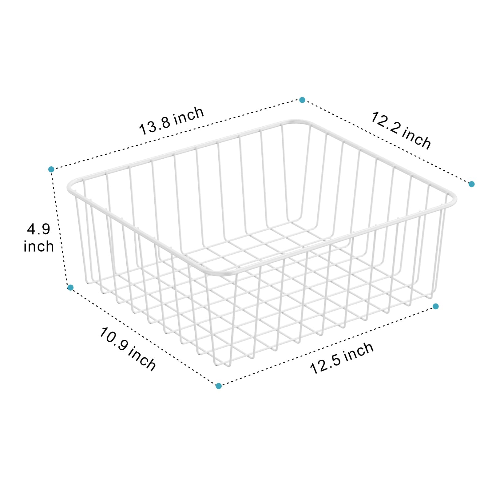 iSPECLE Upright Freezer Organizer Bins - 3 Pack Small Freezer Bins for 5 / 6 / 6.5 / 6.8 / 7 cu.ft Upright Freezer Easy Get, No Food Falling off, Upright Freezer Baskets Allow Air Circulation, White