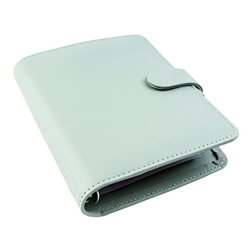 Filofax Saffiano Organizer, Pocket Size, Granite - Cross-Grain, Leather-Look, Six Rings, Week-to-View Calendar Diary, Multilingual, 2022 (C028812-22)