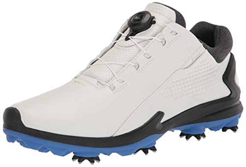 ECCO Men's Biom G 3 BOA Gore-Tex Golf Shoe, White/Black, 10-10.5