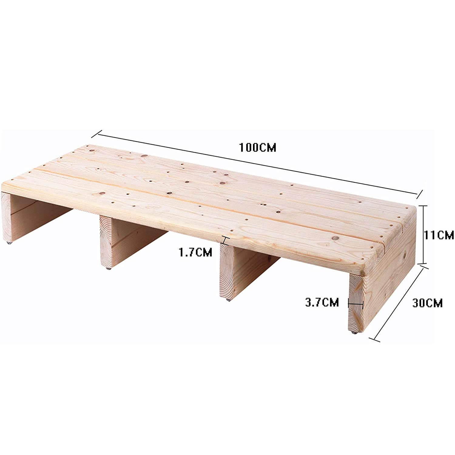 MYOYAY Wooden Bedside Step Stool Solid Wood Step Stool Indoor Outdoor Wooden Foot Stepper 40 x 12 x 4 inch