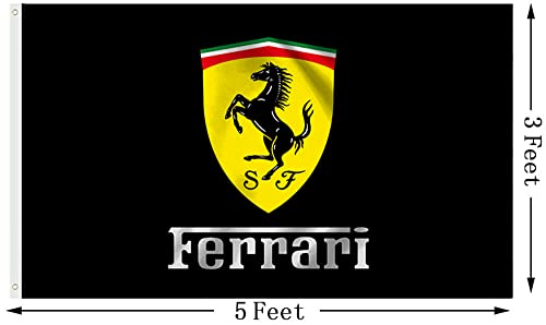 LuceSì Ferrari Racing Flag,3x5ft Car Banner with 2 Brass Grommets for College Dorm Decor, Outdoor, Gift, Indoor, Garage, Home,House