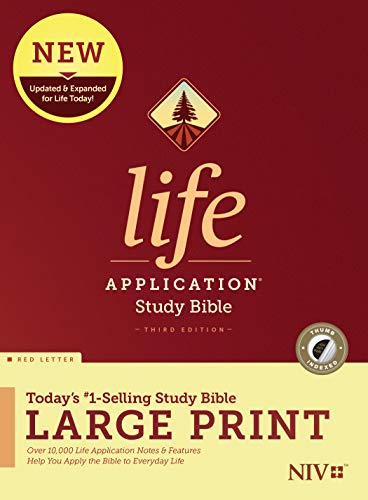 Tyndale NIV Life Application Study Bible, Third Edition, Large Print (Hardcover, Indexed, Red Letter) â New International Version â Large Print Study Bible for Enhanced Readability