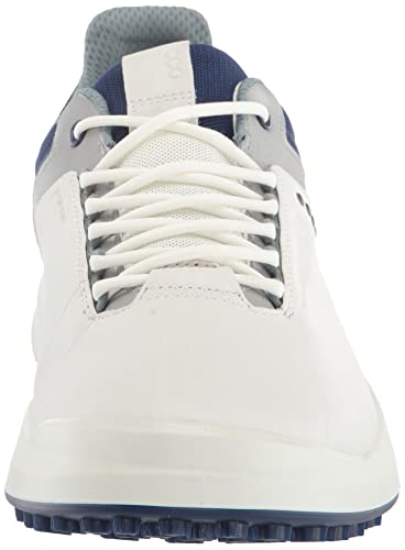 ECCO Men's Core Hydromax Water Resistant Golf Shoe, White/SILVERMETALLIC/Blue Depths, 10-10.5