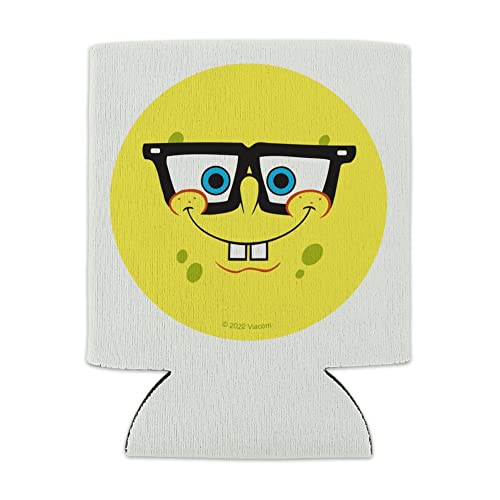 SpongeBob Nerd Face Can Cooler - Drink Sleeve Hugger Collapsible Insulator - Beverage Insulated Holder