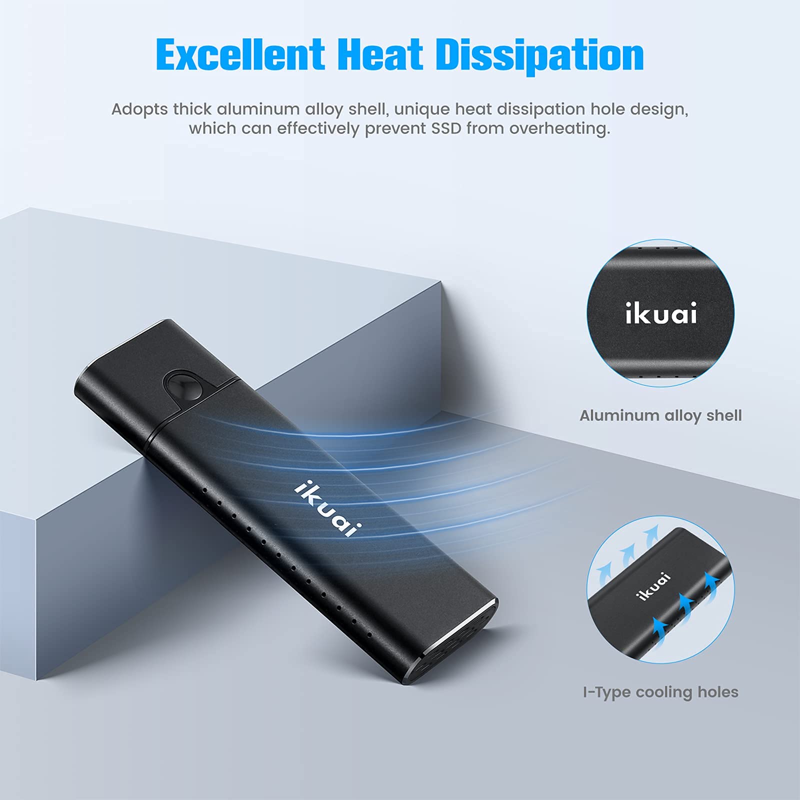 ikuai 5 Ports USB Hub with 4 USB Data Ports+M.2 NVMe NGFF SSD Enclosure 10Gbps