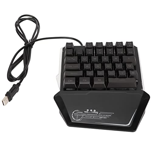 One Handed Gaming Keyboard, Gaming Keyboard Portable Integrated Palm Rest 35 Traditional Button Ergonomic Plug and Play for Office for Home