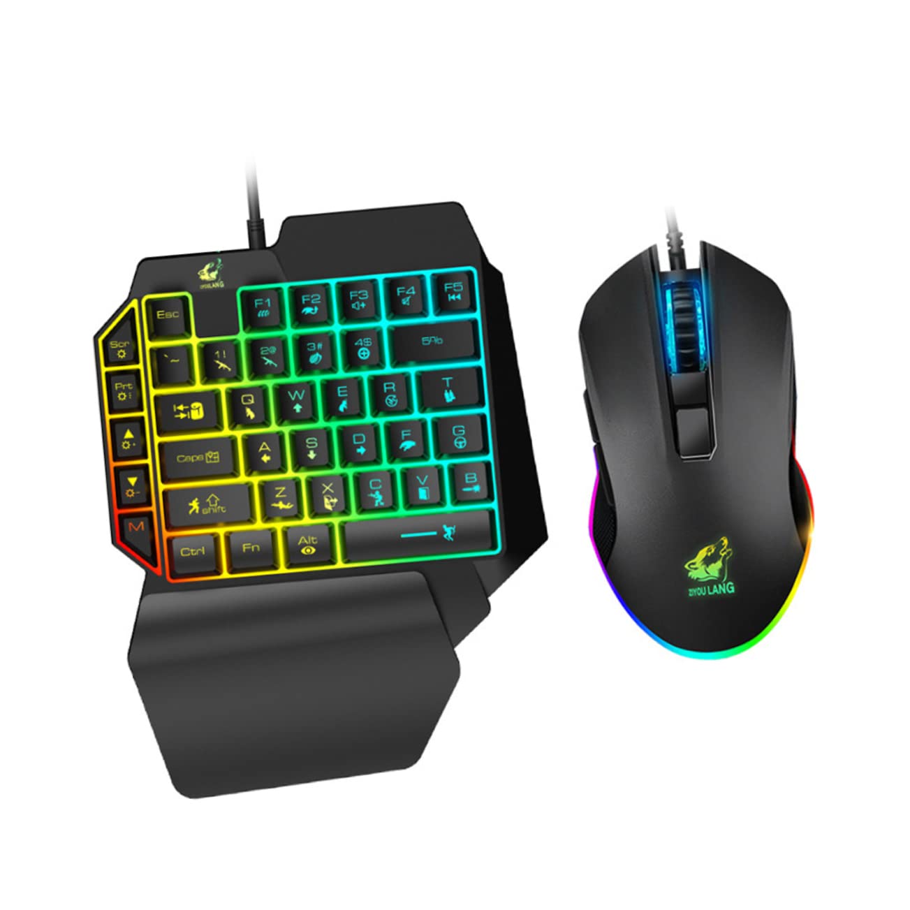 KOMBIUDA Mini Mouse Mechanical Keyboards Computer Keyboard Half Keyboard Gaming Small Gaming Keyboard Gaming Keyboards Play Game Keyboard Computer Game Keyboard E-Sport Keyboard Set t1