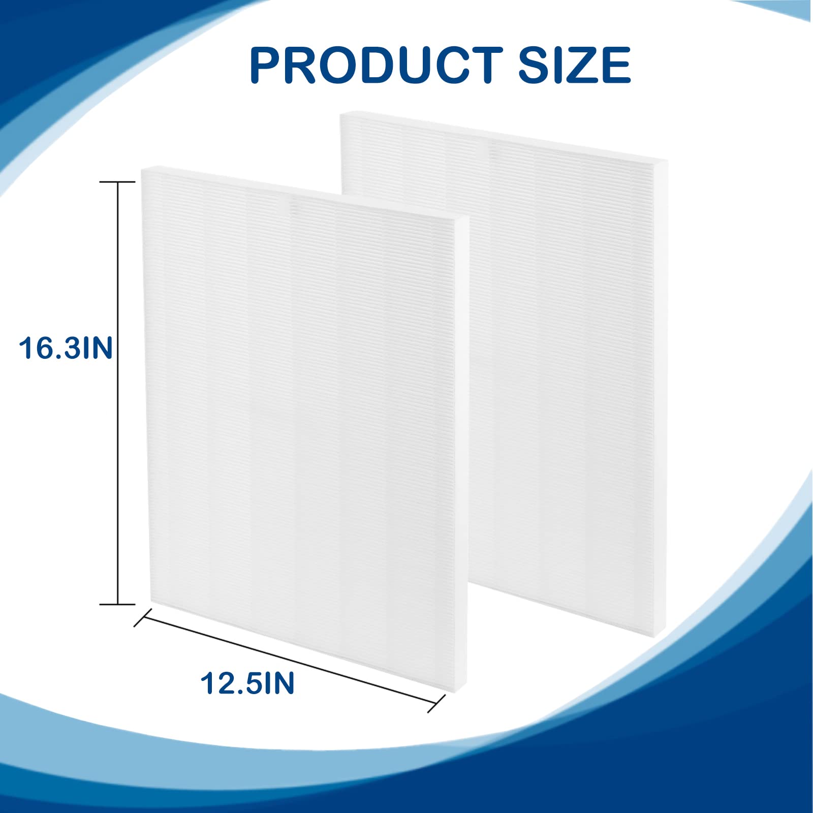 Fizerneer 115115 Size 21 Replacement Filter A Compatible with Winix C535 C909, Winix PlasmaWave 5300, 6300, 5300-2, 6300-2, P300 Plasma wave Air Cleaner Purifier, True HEPA Filter Only 2 Pack