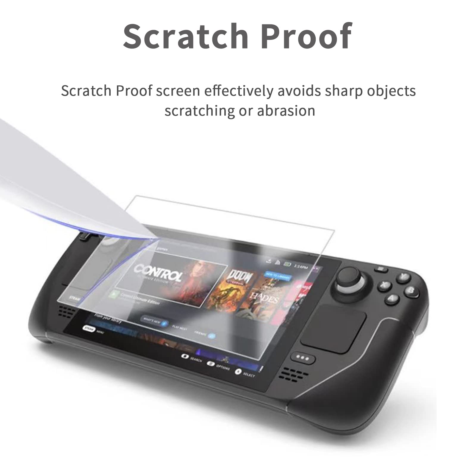GIGIKISS [2 Pack] Compatible Stream Deck Screen Protector, Anti Glare Light HD Clear steam deck screen protector tempered glass (7inch) Easy Installation