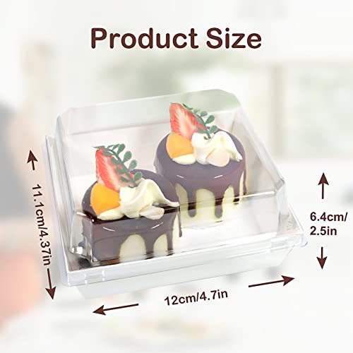 Pintuson 50 Pack Paper Charcuterie Boxes with Clear Lids 4.7 inch - Disposable Sandwich Box with Clear Lid - Individual Mini Charcuterie Boxes, White