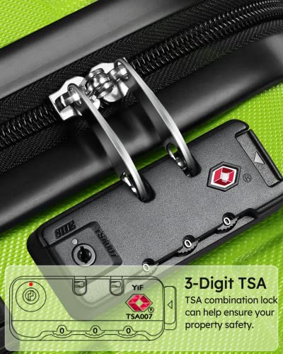 Luggage 3 Piece Sets Hard Shell Luggage Set with Spinner Wheels, TSA Lock, 20 24 28 inch Travel Suitcase Sets (Light Green, 3 Piece Set)…