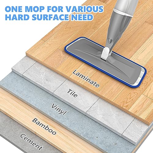 Spray Mops for Floor Cleaning Microfiber Floor Mop for Hardwood Floors Wet Dust Mop Flat Mop Floor Cleaner Mop with 4 Washable Pads 440 Ml RefillableĀ Bottle for Wood Floor Tile Laminate Vinyl Kitchen