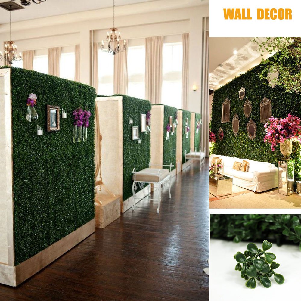 DearHouse 12 Pieces 20"x 20" Artificial Boxwood Panels Topiary Hedge Plant, Privacy Hedge Screen UV Protected Suitable for Outdoor, Indoor, Garden, Fence, Backyard and Decor