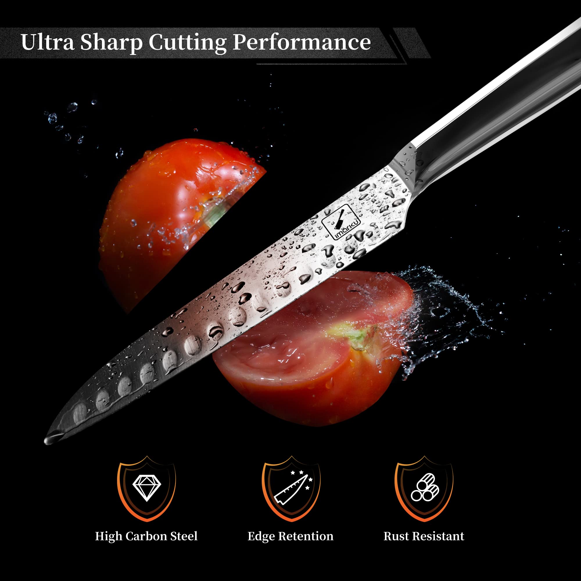 imarku Knife Set, 15PCS Kitchen Knife Set with Diamond Shaped Handle, Dishwasher Safe Knife Block Set, Premium German High Carbon Stainless Steel Chef Knife Set, Valentines Day Gifts for Him Her